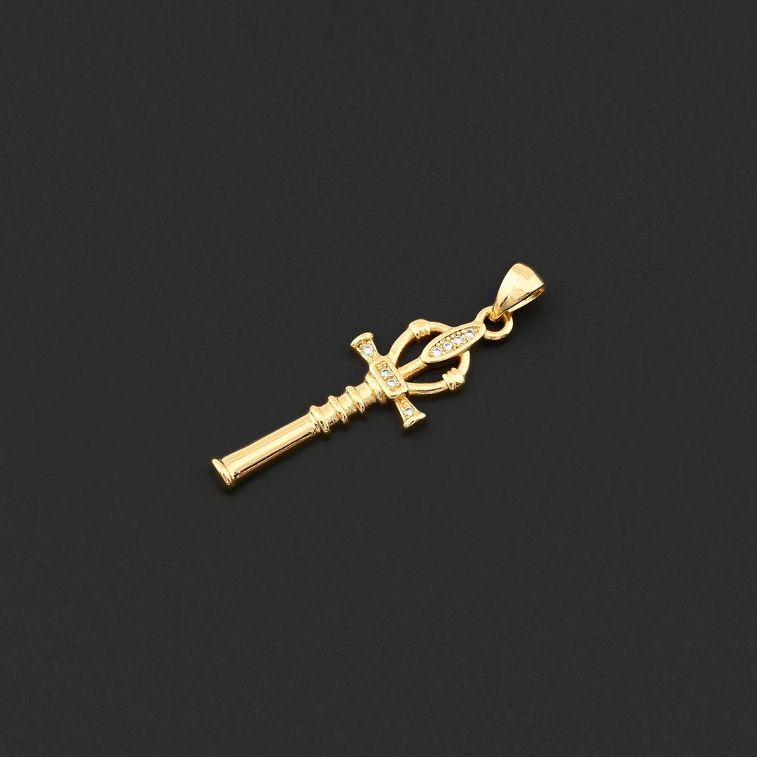 Regal 18K Gold Filled Magic Staff Charm Featuring Elegant Details for ...