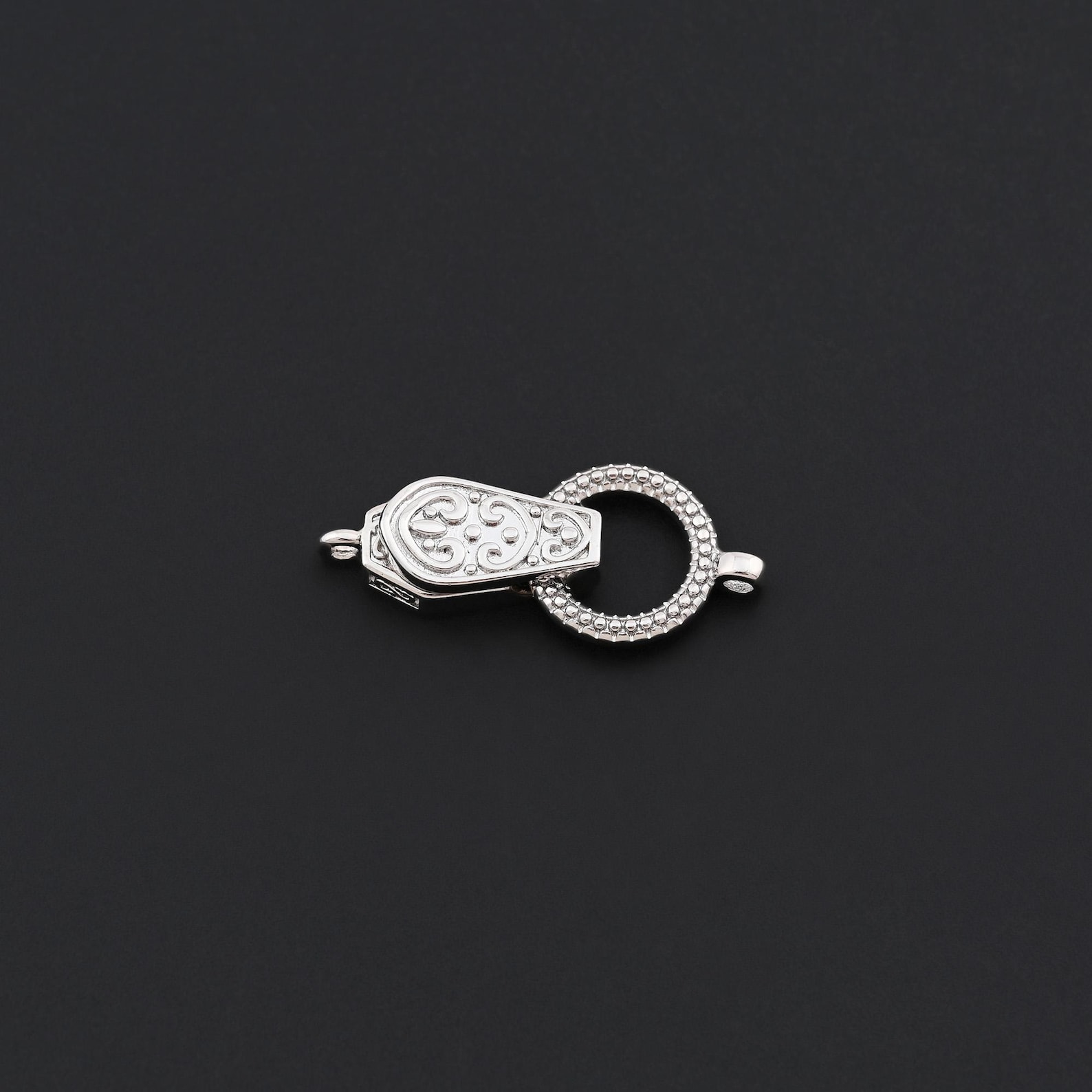 Vintage Style 18K Gold Filled Box Clasp With Ornate Pattern and Circle ...