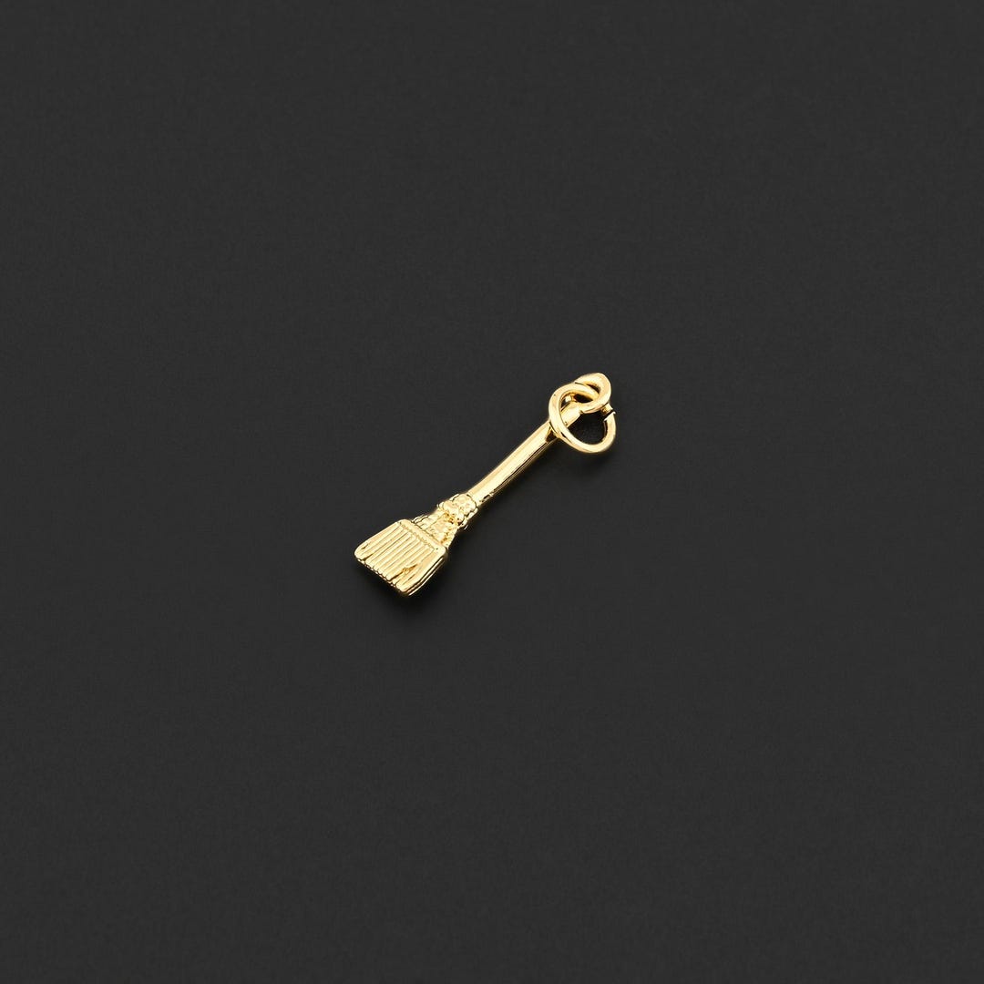 Mini Broom Pendant With Delicate Details in 18K Gold Filled for ...