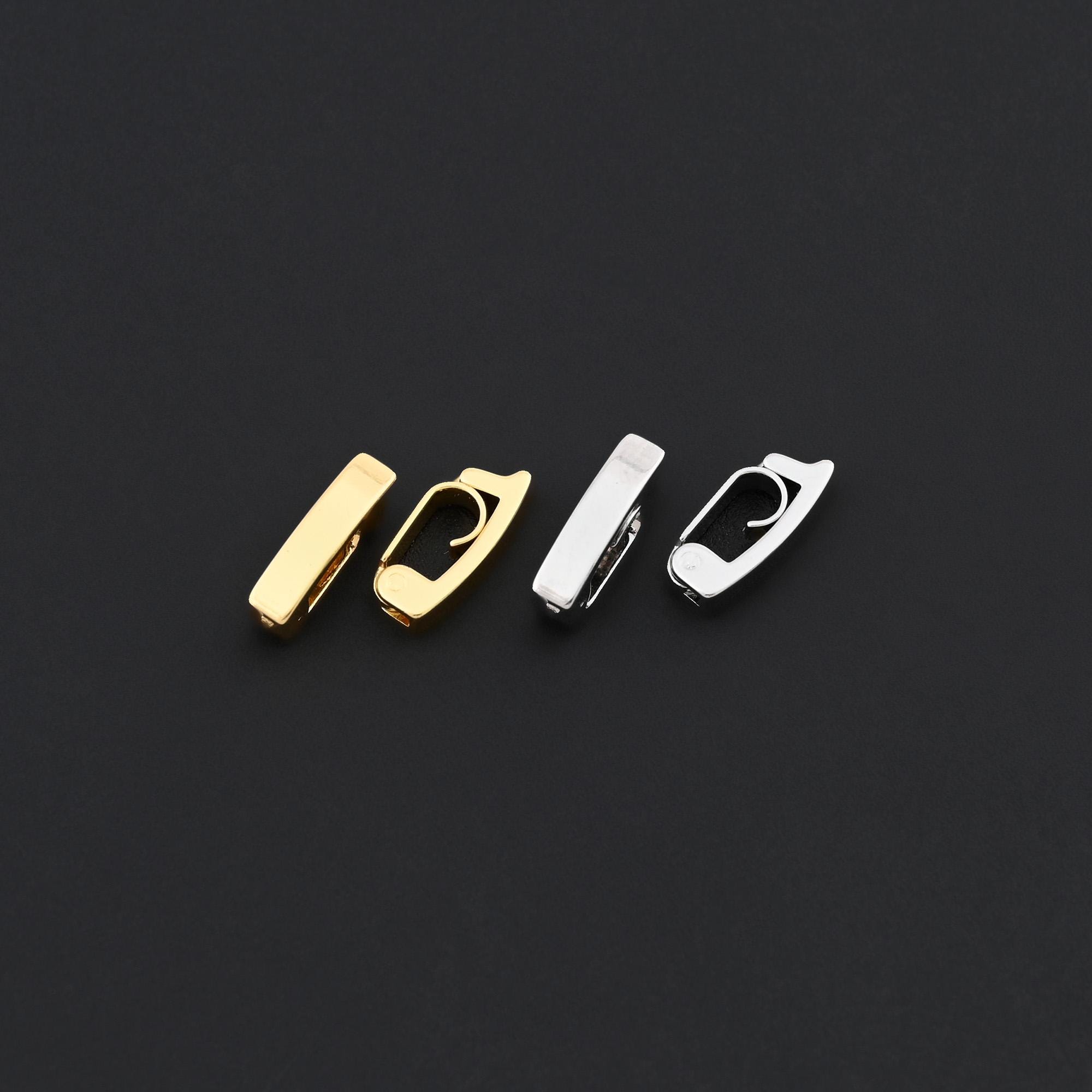 18K Gold Filled Elongated Bail Clasp With Smooth Finish, Sleek Hook for ...