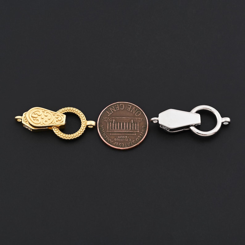 Vintage Style 18K Gold Filled Box Clasp With Ornate Pattern and Circle ...