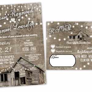 Barn Wedding Invitations Rustic Country Invitations Bridal Shower Farm ...