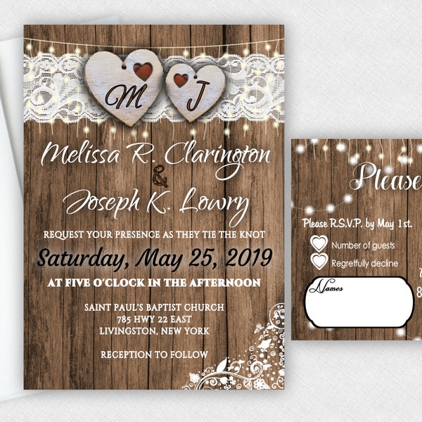 Rustic Wedding Invitation - Etsy