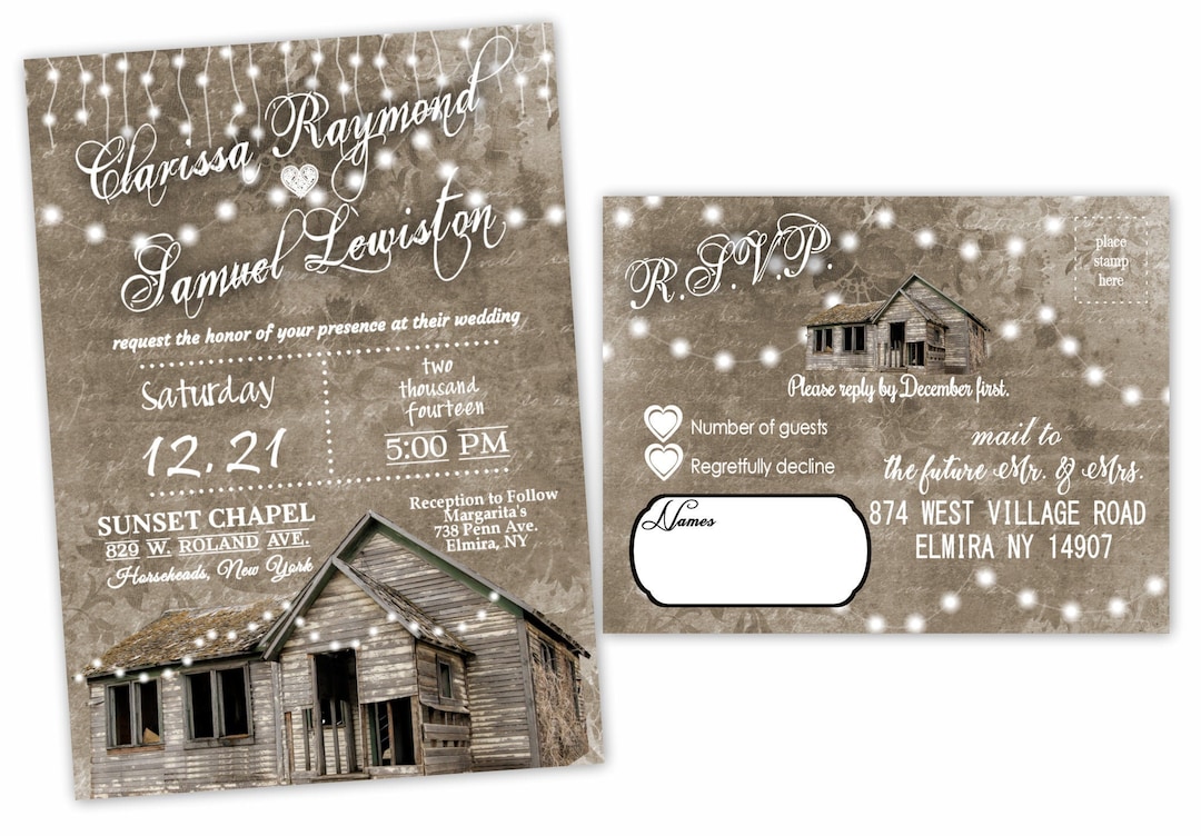 Barn Wedding Invitations Rustic Country Invitations Bridal Shower Farm ...