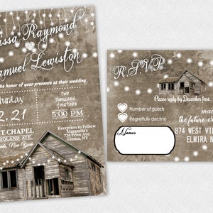Barn Wedding Invitations Rustic Country Invitations Bridal Shower Farm ...