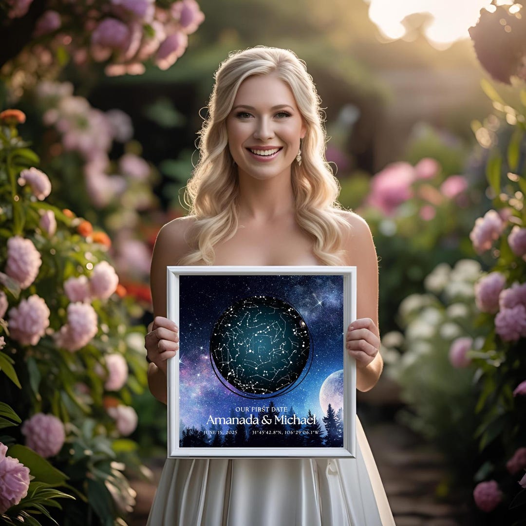 Personalized Framed Star Map: Anniversary, Wedding, or Engagement Gift ...