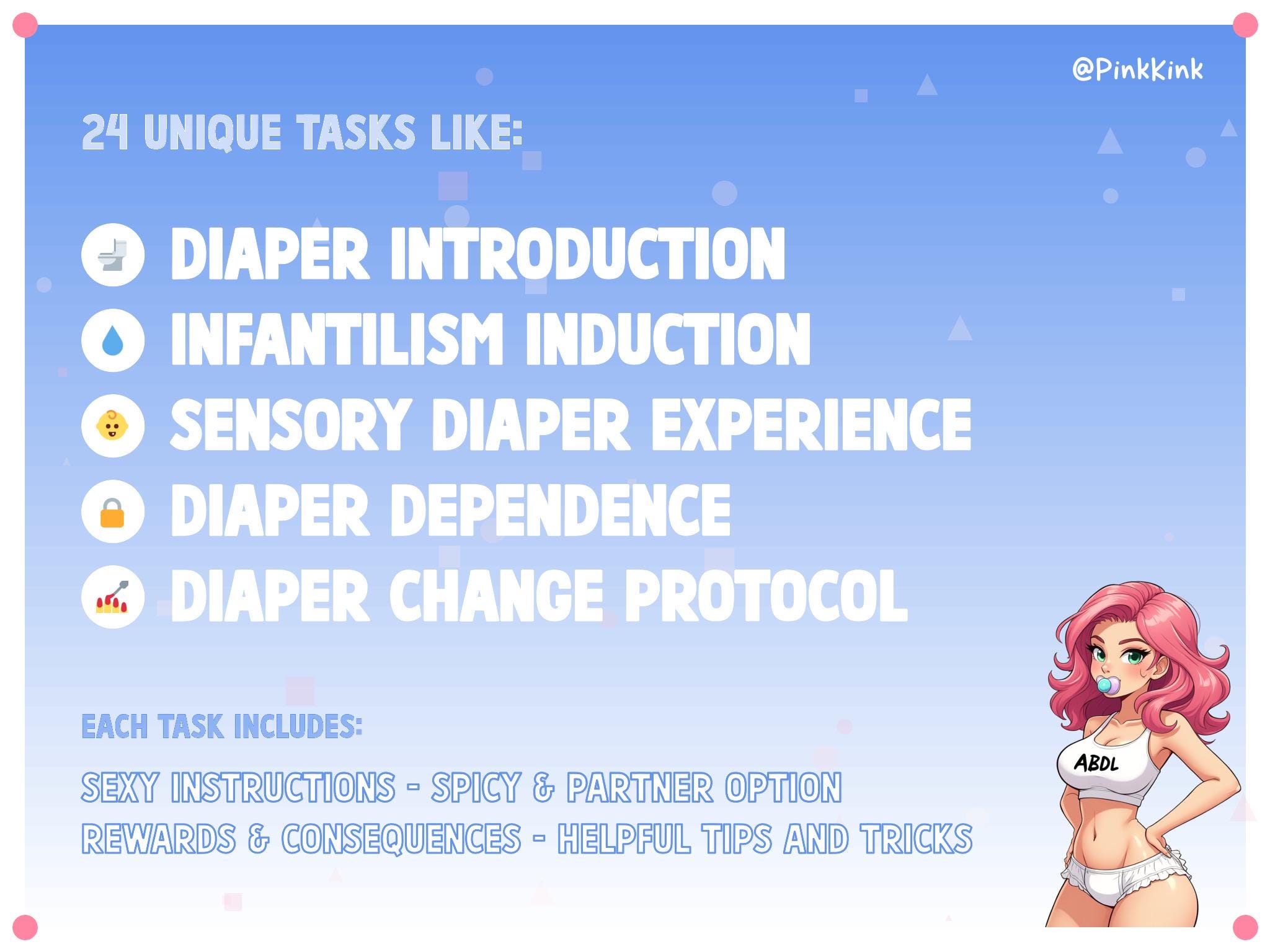 24 Diaper Discipline Regimen for Littles - ABDL Diaper Tasks, BDSM Humiliation, Infantilism ...