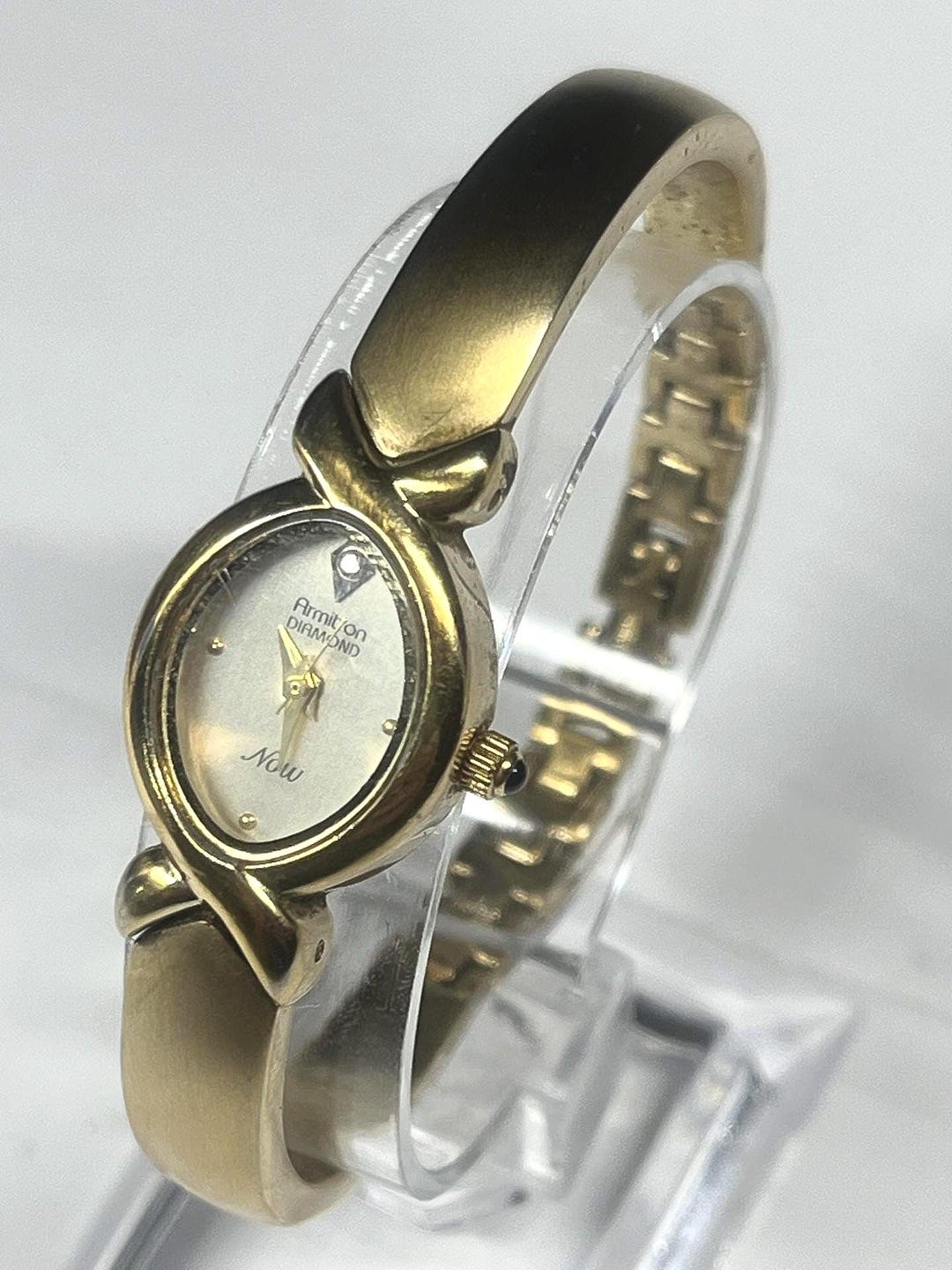 Vintage Armitron Diamond Now Ladies Watch Elegant Gold-tone Quartz ...