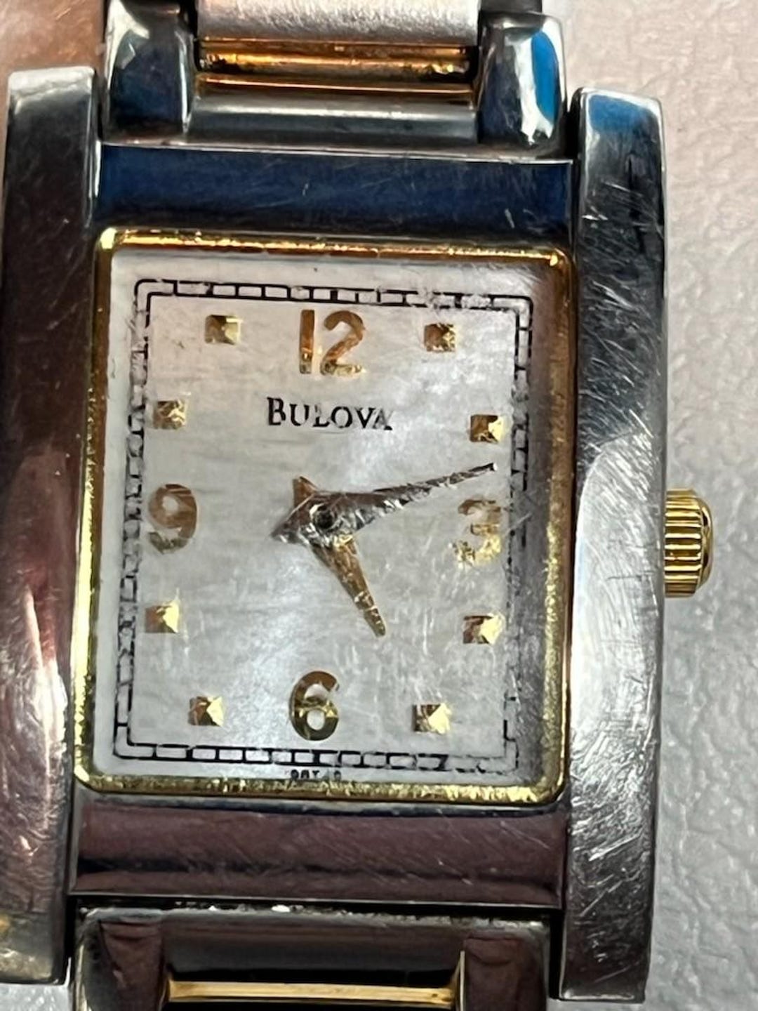 Vintage Bulova A1 Classic Collection Tank Style White Face SS Watch ...