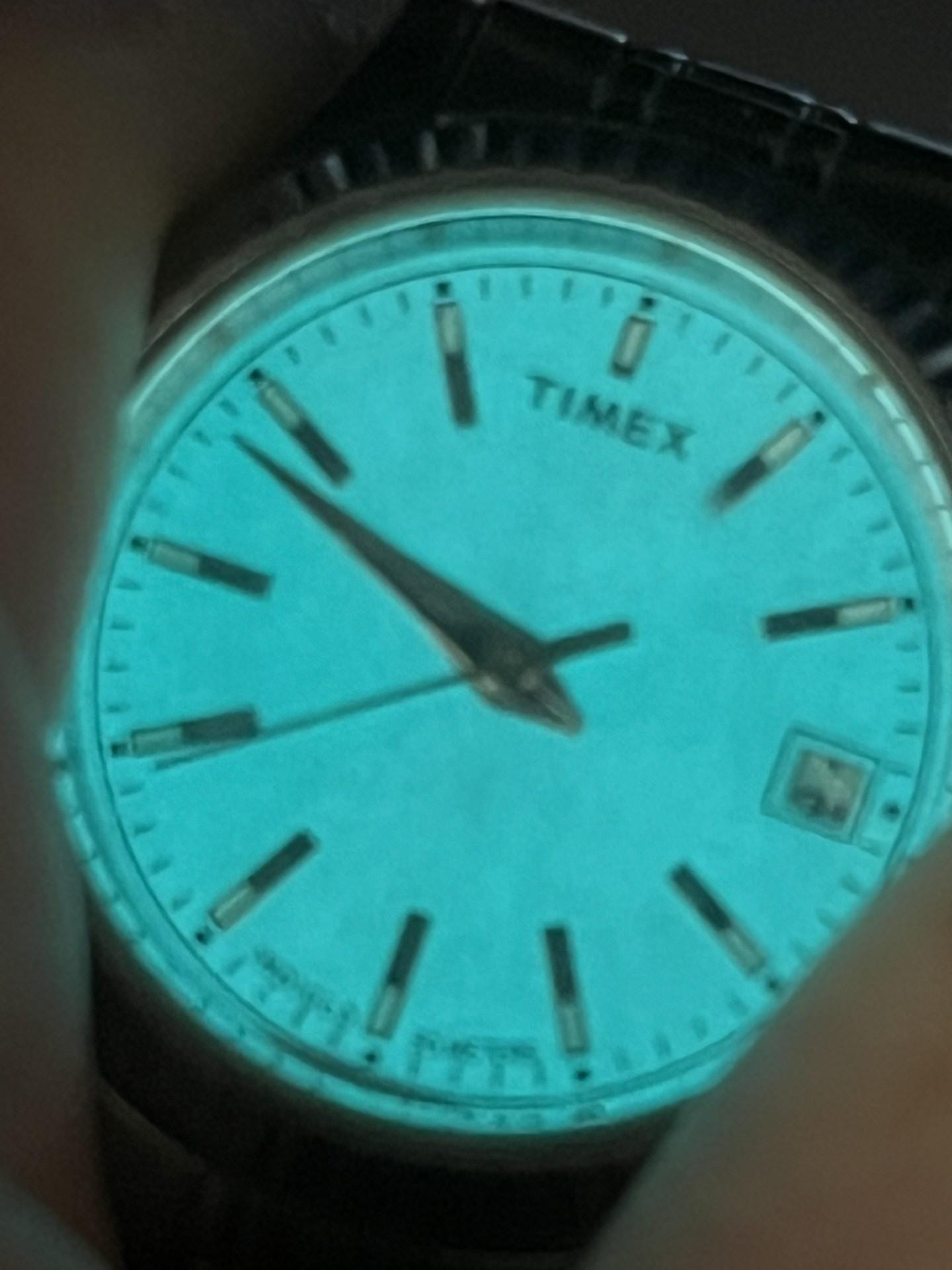 Timex S9 25mm Blue-silver Face Indiglo With a New Battery Installed. - Etsy