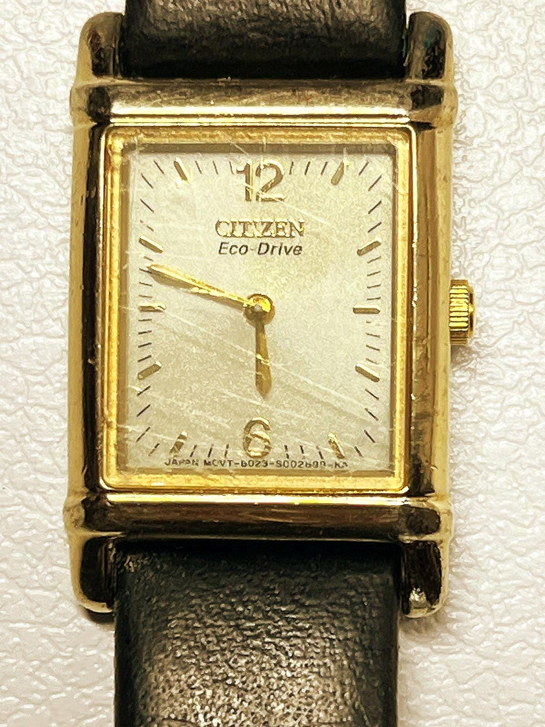 Citizen Eco Drive Ladies Watch With a Rectangular Gold-toned Case and a ...