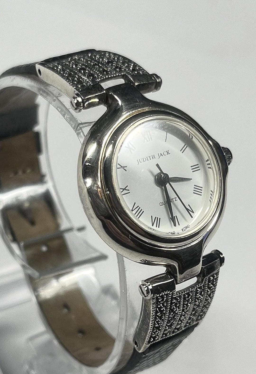 Vintage Judith Jack Sterling Silver Marcasite Quartz Watch With a White ...