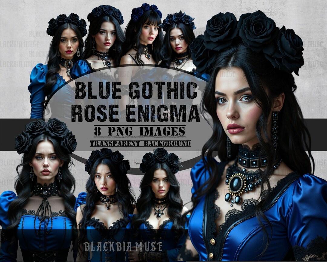 Blue Gothic Rose Enigma Dark Elegance Art Print Collection - Etsy