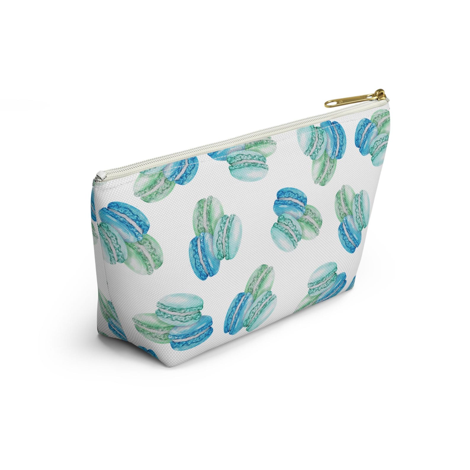Macaroon Accessory Pouch, White and Blue Foodie Makeup Bag - Etsy