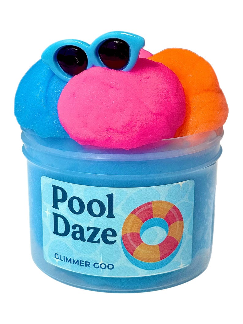 Tri-color Icee Slime: Soft Fluffy Texture, Sunglasses Charm - Etsy
