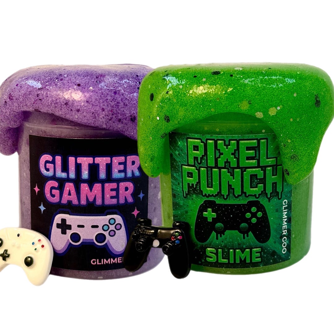 Gamer Slime Bundle: Pixel Punch & Glitter, Video Game Gift Set - Etsy