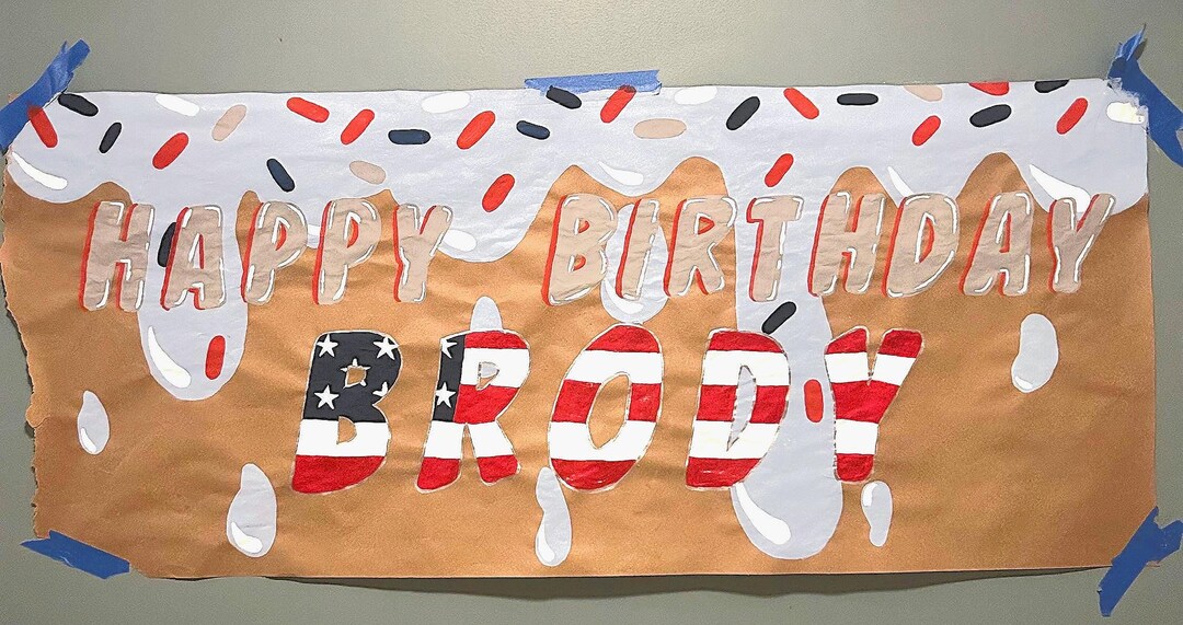 Ice Cream Drip Paper Banner - Colors and Name Are Editable! - Etsy