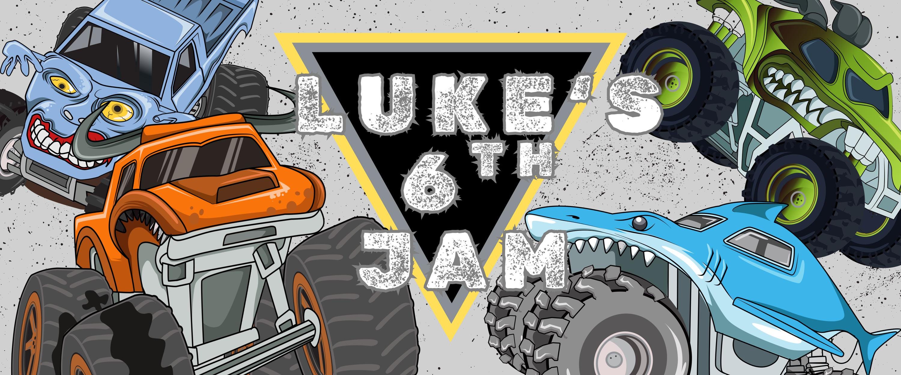 Monster Jam Birthday Invitation and Banner Editable Template- Instant ...