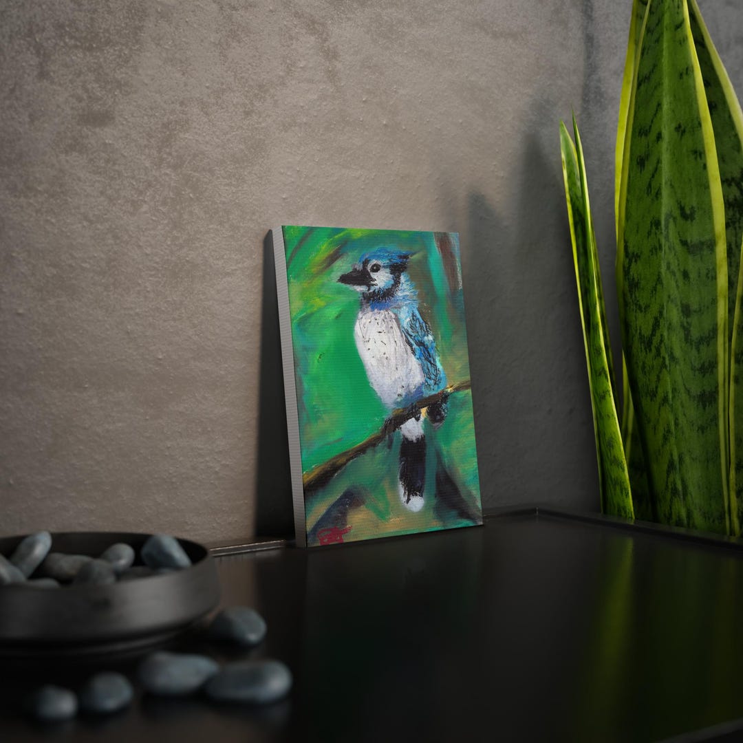 Elegant Bird-themed Wall Decor - Blue Jay Canvas Photo Tile Art Gift ...