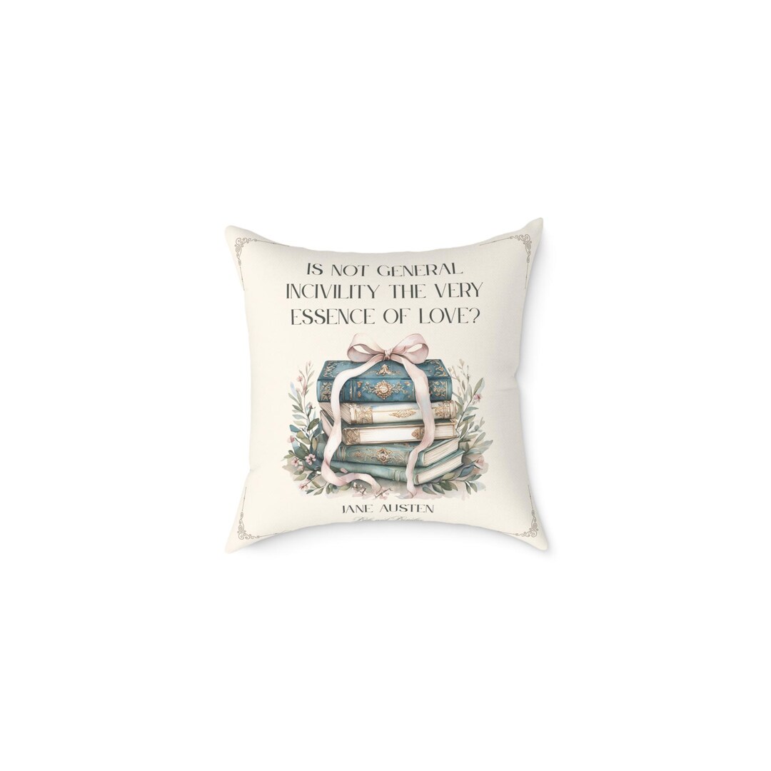 Rococo Pride & Prejudice Pillow, Jane Austen Quote Pillow, Regencycore ...