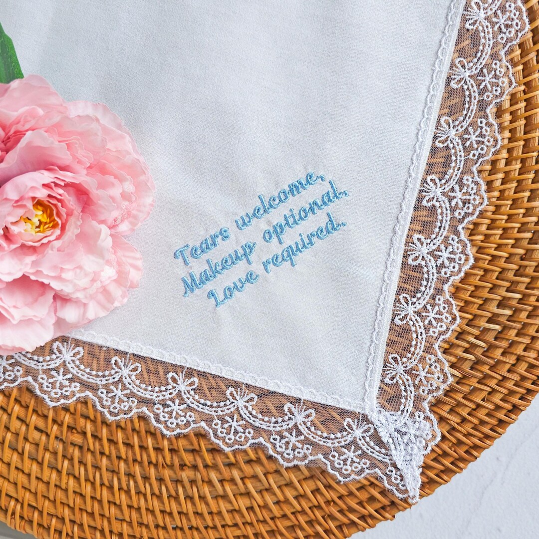 Personalised Wedding Handkerchief, Custom Embroidered Handkerchiefs ...