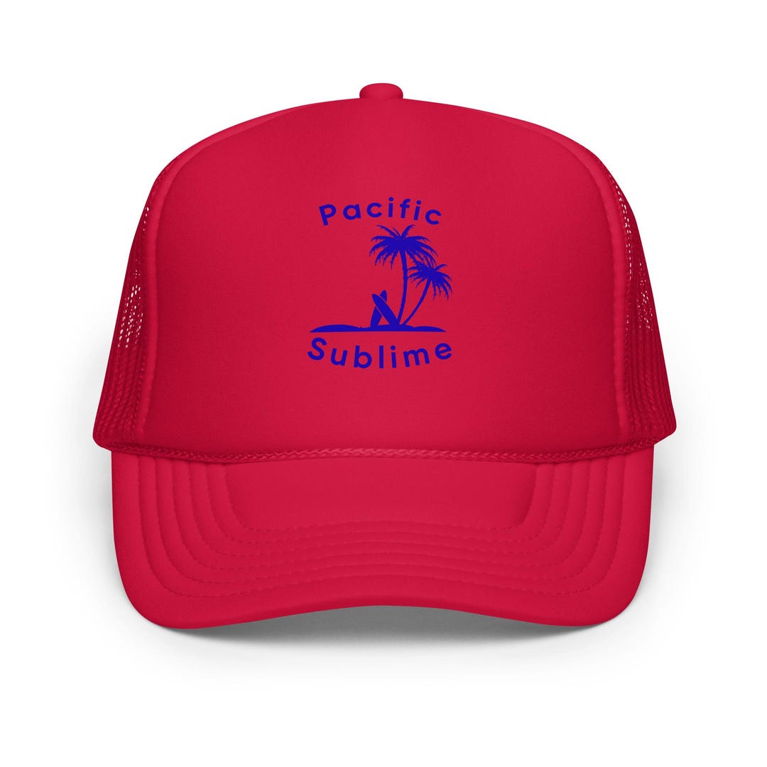 Surfing Hat for Ocean Lovers: Custom Trucker Hat With Surfboard Print ...