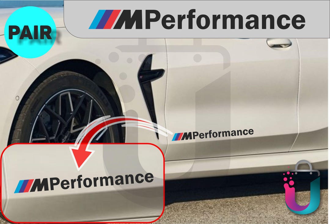 2x BMW M Performance 11" Badge Decals – Versatile Fit for Side Skirt ...