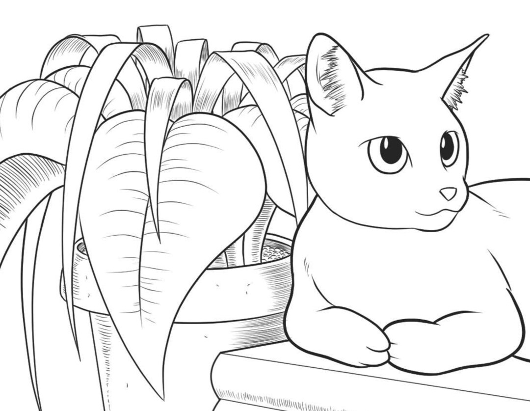 Cats! Printable Coloring Pages - Etsy