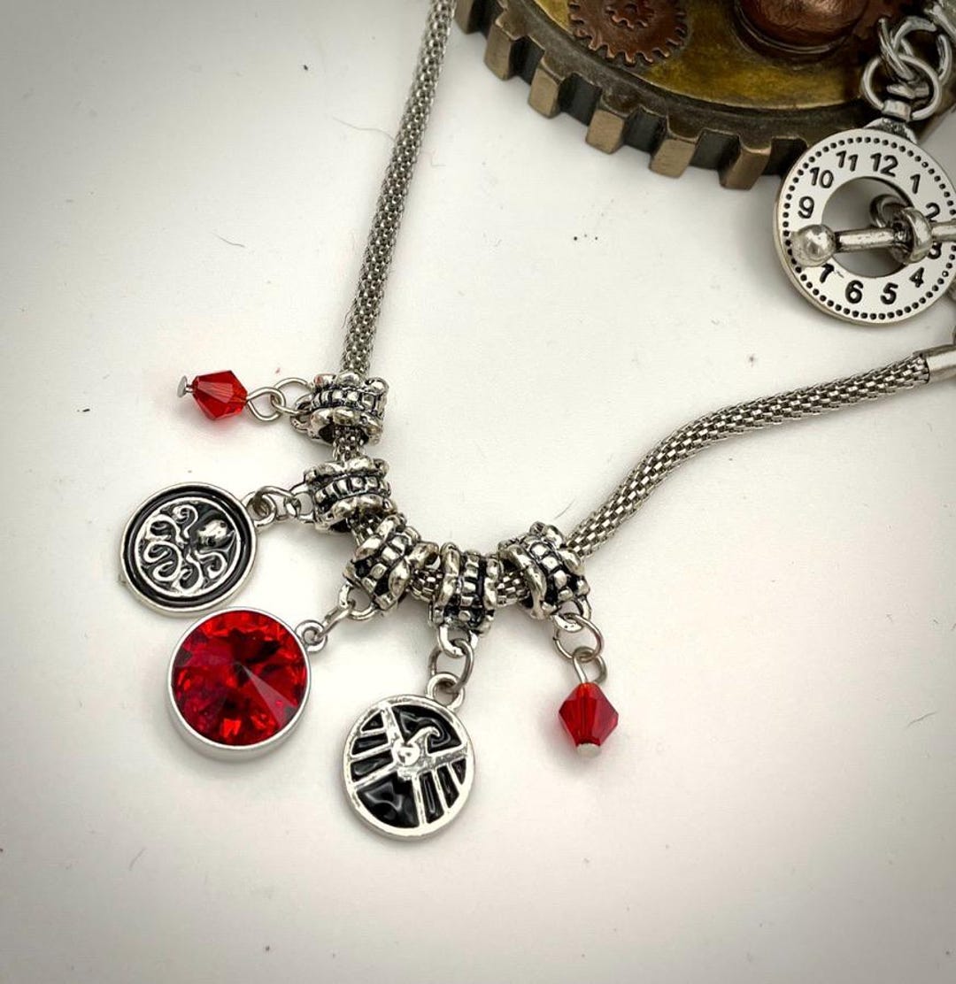 Avengers Comic Steampunk, Comic Marvel Necklace, Avenger and Hydra ...