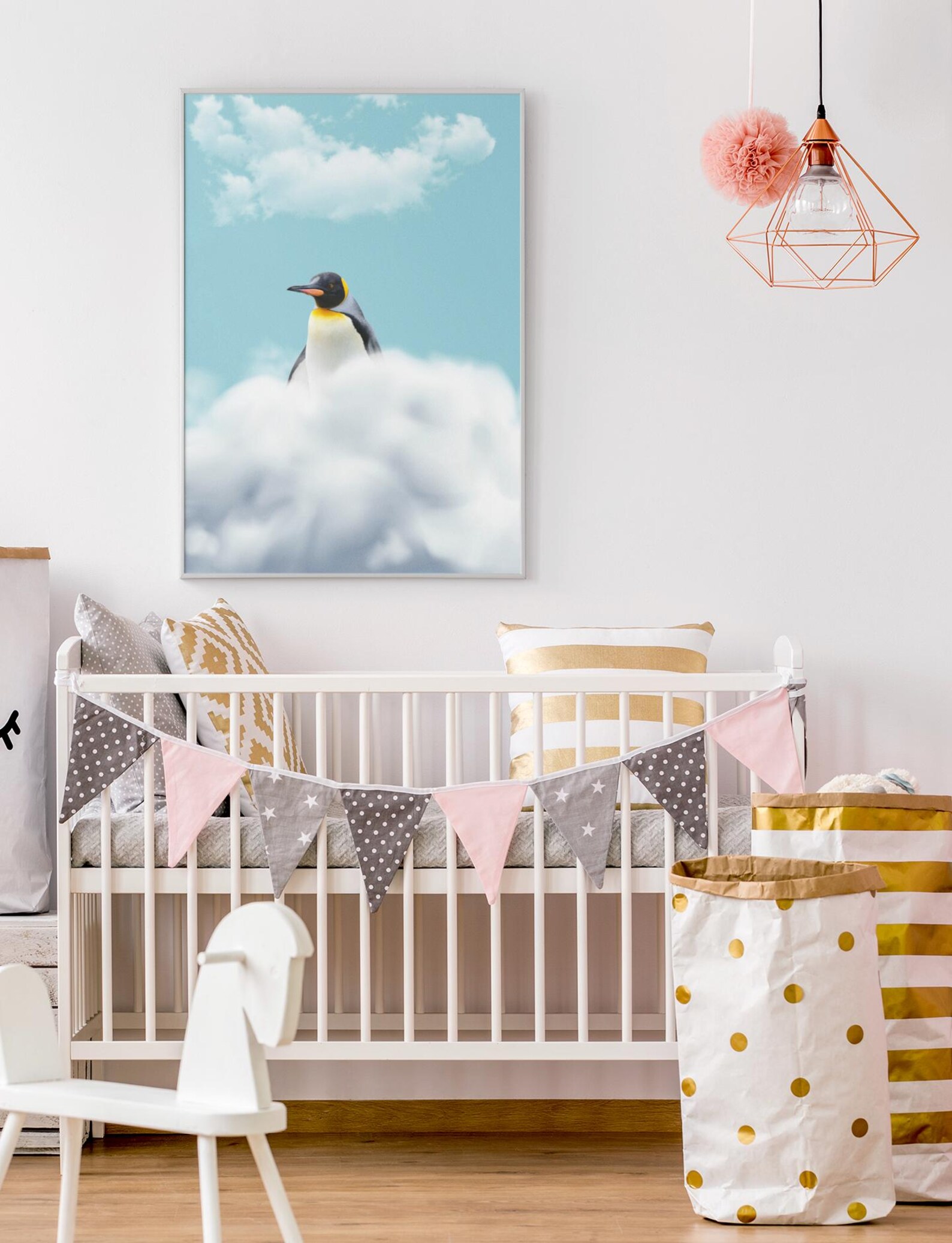 Penguin Wall Art Download – Surreal Animal Print, Whimsical Cloud ...
