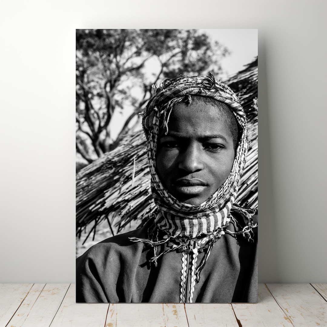 African Man Portrait Black and White | Cultural Wall Art Photography ...
