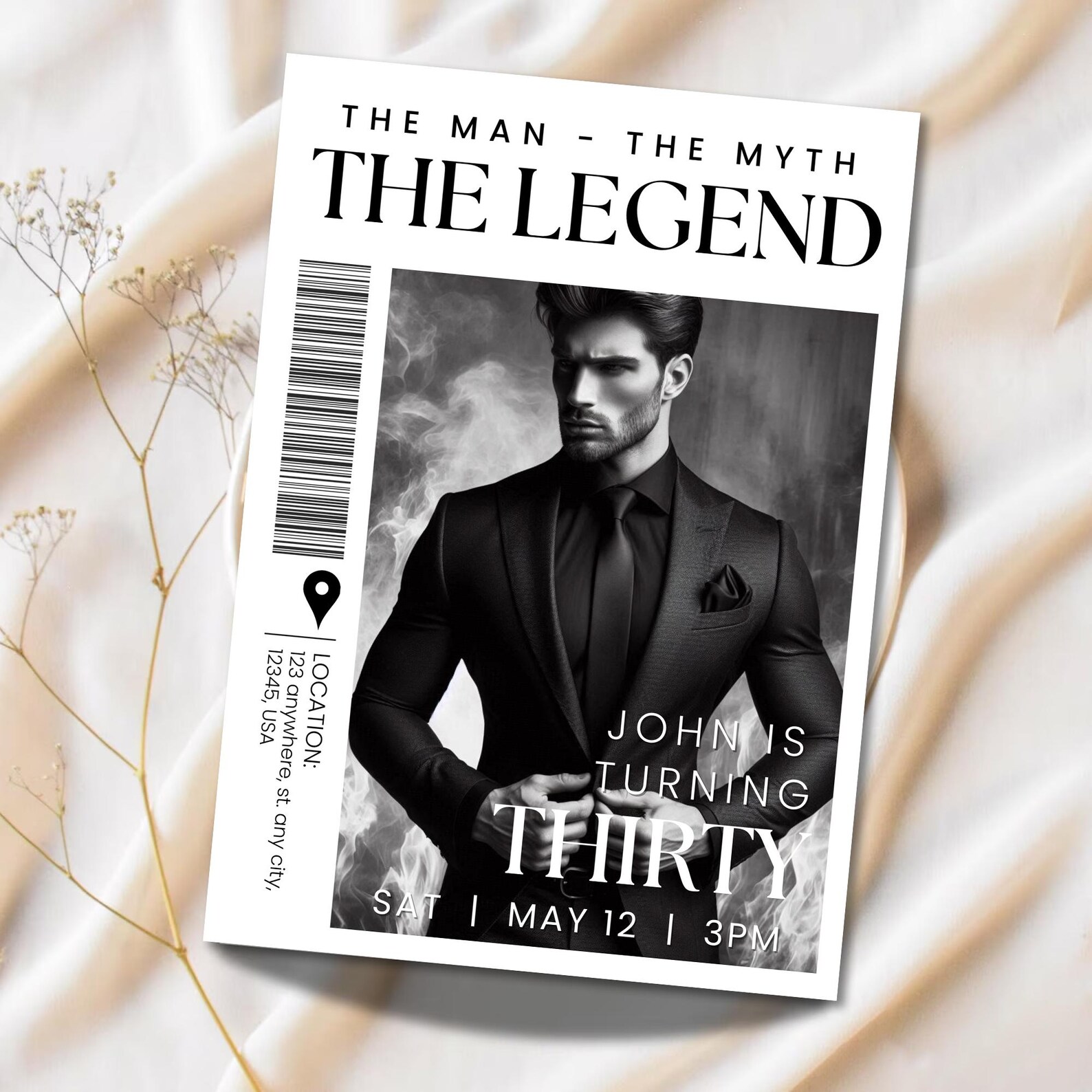 The Man the Myth the Legend Party Invitation for Him | Instant Download ...