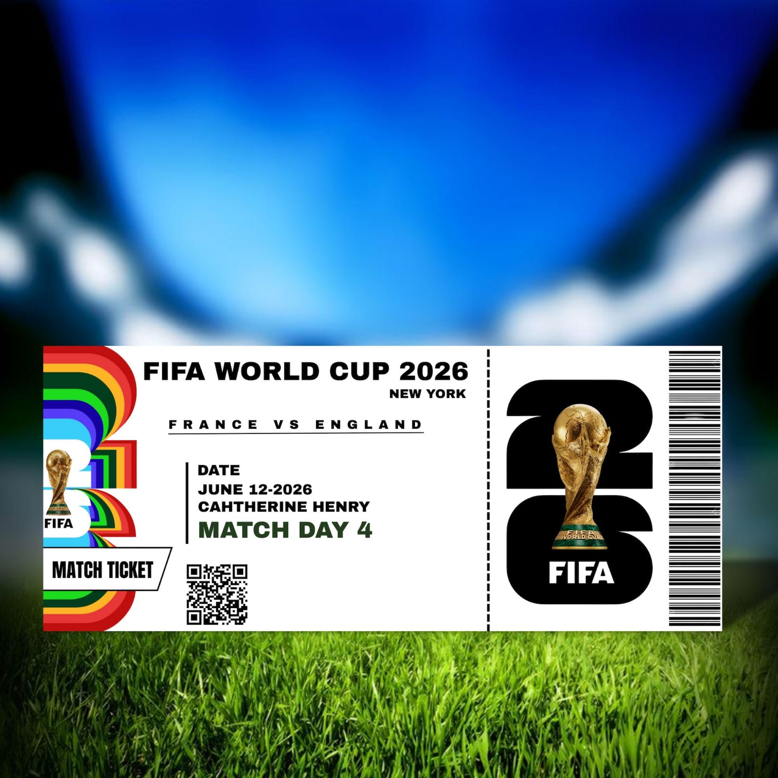 Customized World Cup 2026 Ticket | Matchday Ticket | Editable Birthday ...