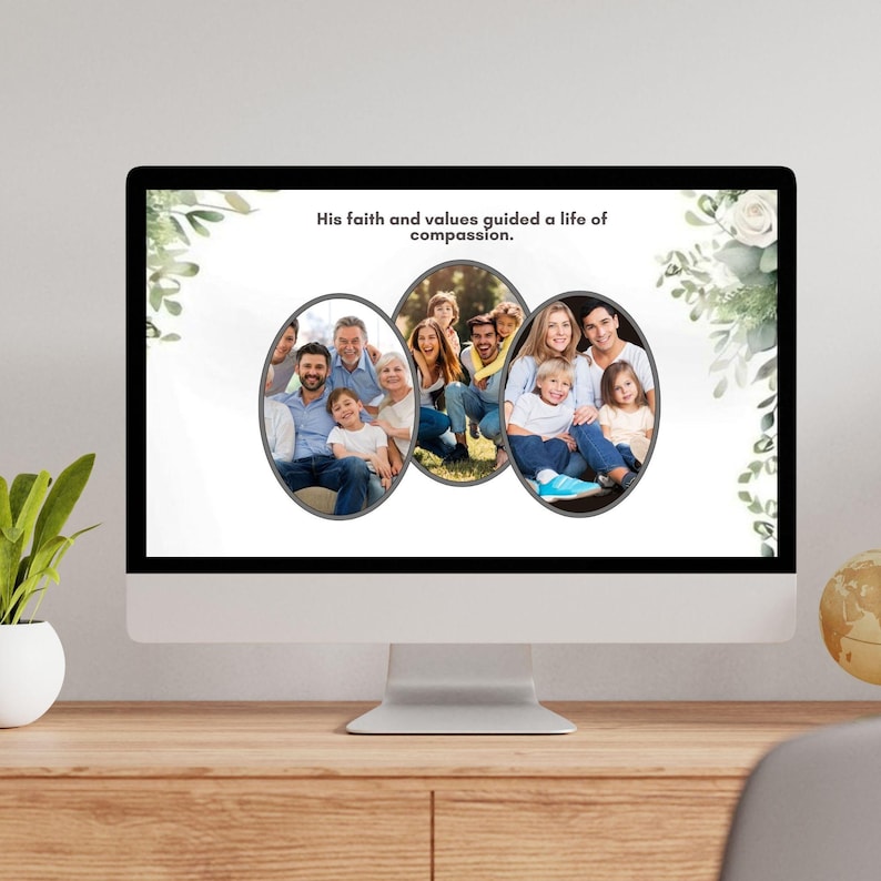 Floral Funeral Slideshow Template: Memorial Photo Tribute (digital ...