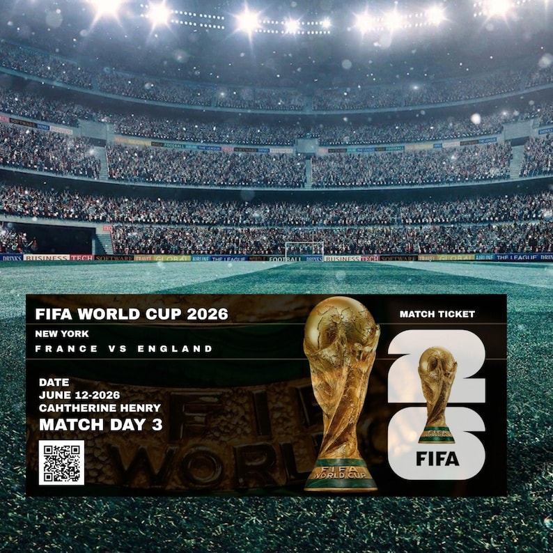Customized World Cup 2026 Ticket | Matchday Ticket | Editable Birthday ...