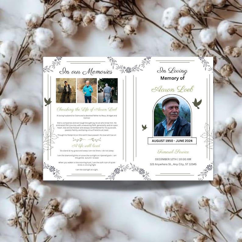Catholic Funeral Program Template: Obituary, Celebration of Life ...
