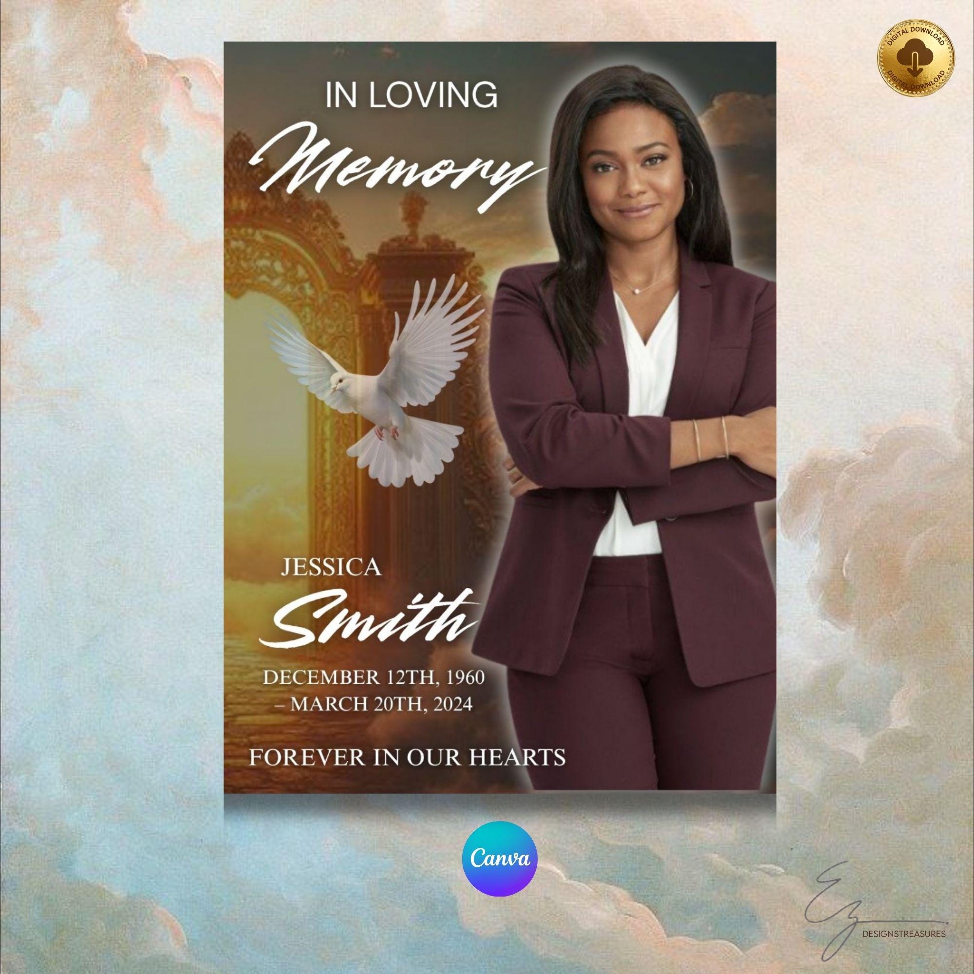 Heavenly Cloud Funeral Program: 8-page Memorial Booklet (digital ...