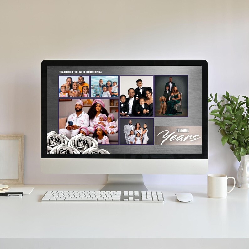Elegant Silver Gray Funeral Slideshow Template: Memorial Photo Tribute ...