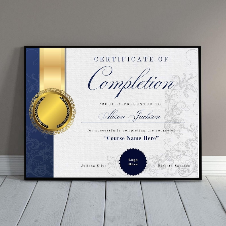 Printable Course Completion Certificate: Editable Beauty Award Template ...