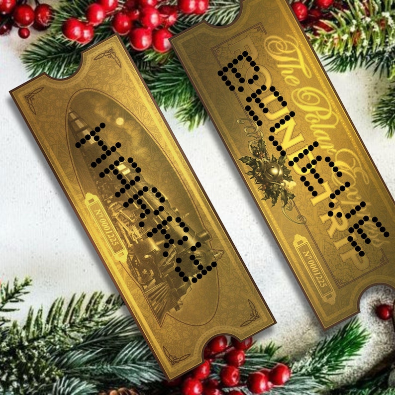 Personalized Polar Express Ticket Printable: Editable Canva Template ...
