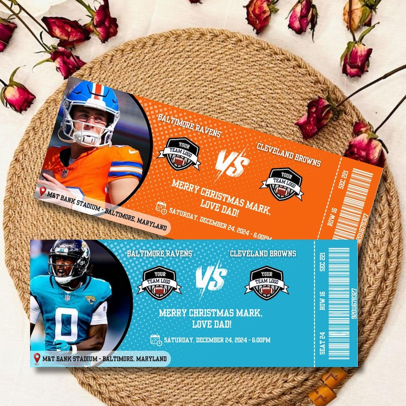 Editable Football Ticket: Surprise Gift, Custom Game Stub (digital ...