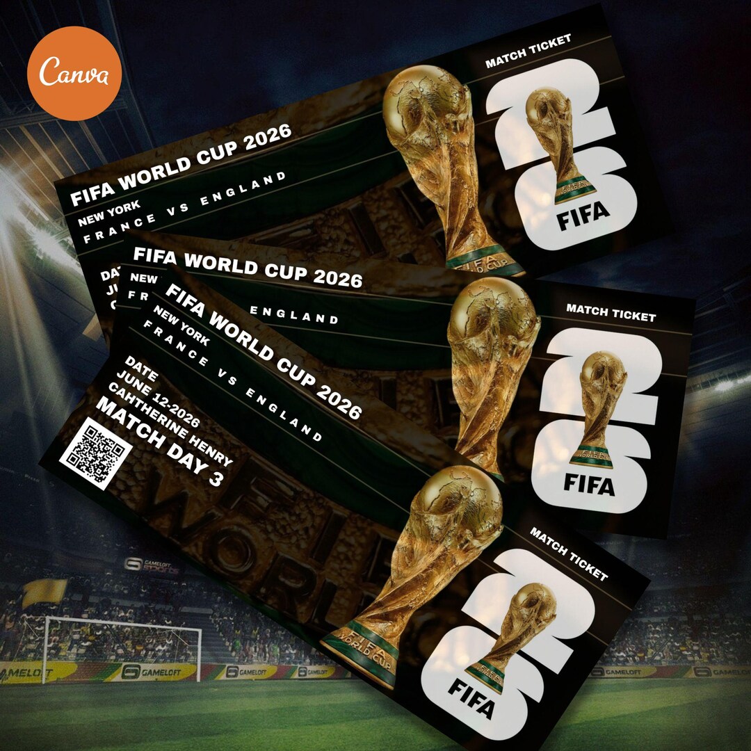 Customized World Cup 2026 Ticket | Matchday Ticket | Editable Birthday ...