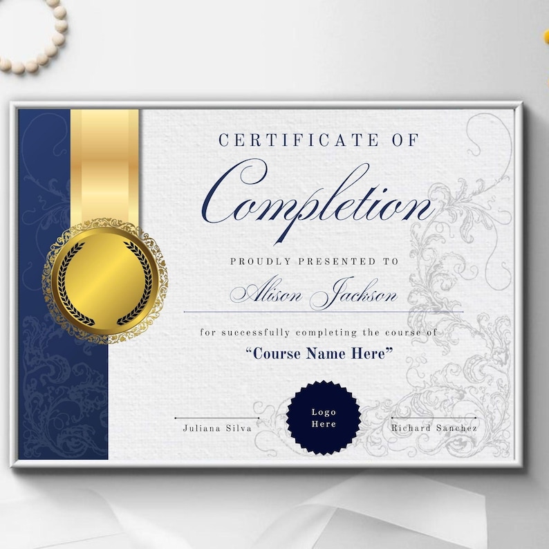Printable Course Completion Certificate: Editable Beauty Award Template ...