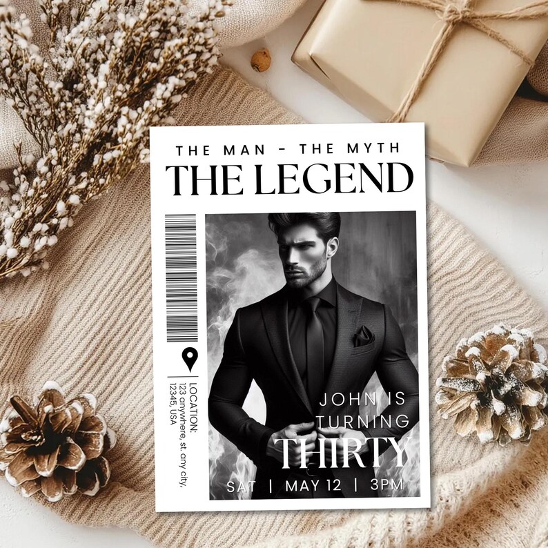 The Man the Myth the Legend Party Invitation for Him | Instant Download ...