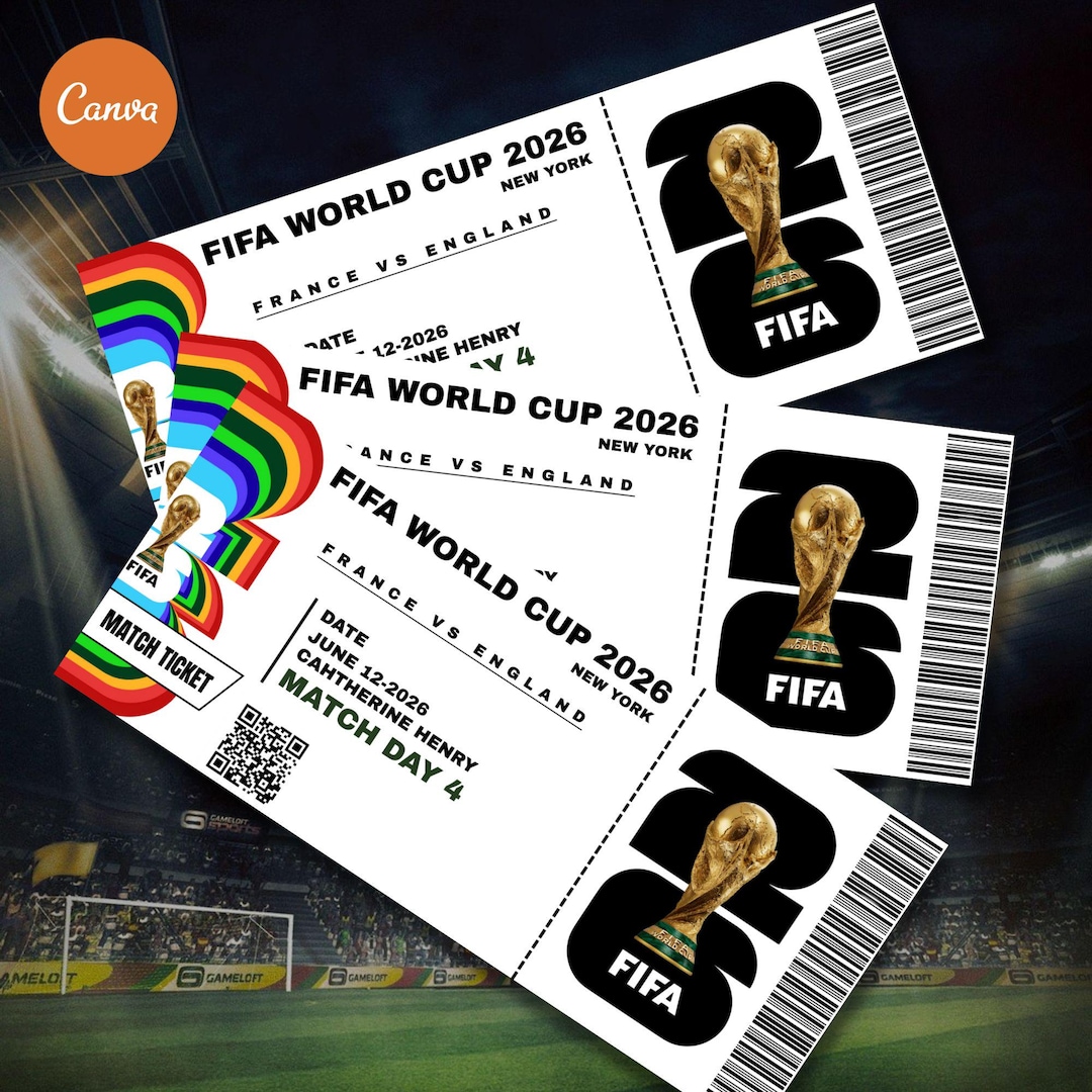 Customized World Cup 2026 Ticket | Matchday Ticket | Editable Birthday ...