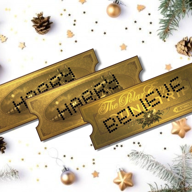 Personalized Polar Express Ticket Printable: Editable Canva Template ...