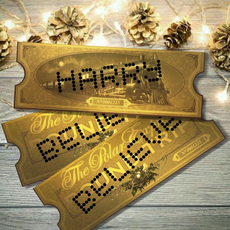Personalized Polar Express Ticket Printable: Editable Canva Template ...