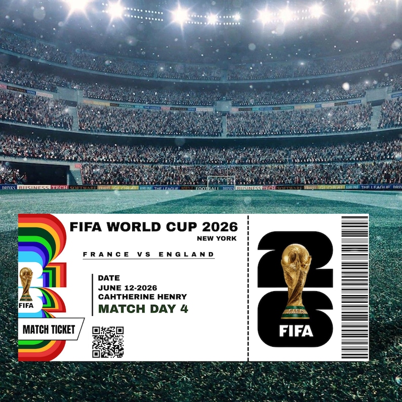 Customized World Cup 2026 Ticket | Matchday Ticket | Editable Birthday ...