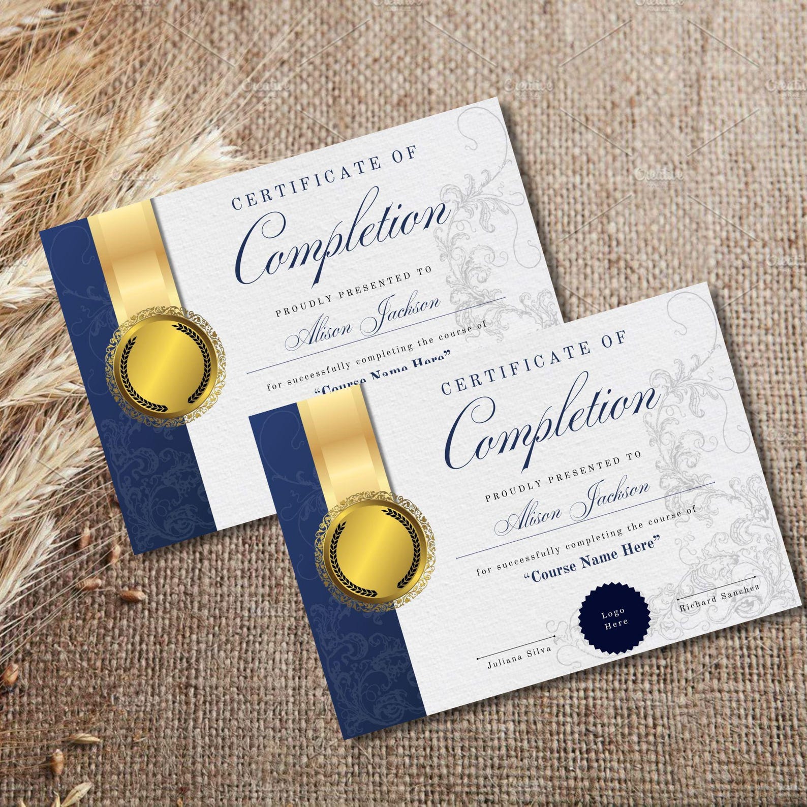 Printable Course Completion Certificate: Editable Beauty Award Template ...