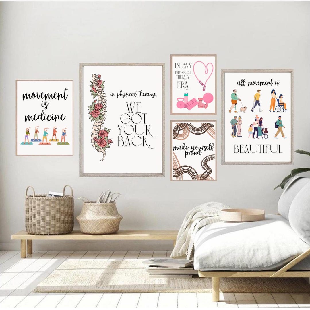 5 Motivational PT Prints | Digital Download | Colorful Physical Therapy ...